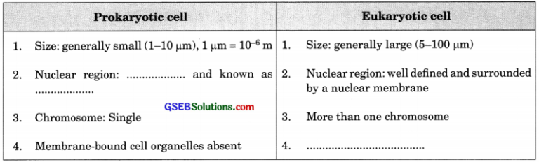 GSEB Solutions Class 9 Science Chapter 5 The Fundamental Unit of Life ...